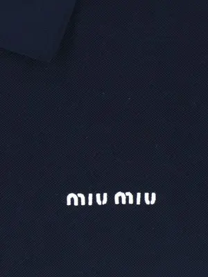 Miu Miu Embroidered Logo Polo Shirt