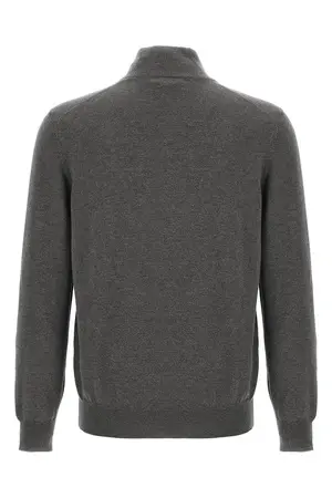 Brunello Cucinelli Funnel-neck Knitted Polo Shirt - Black