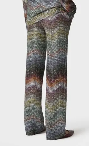 Missoni Embroidered Knitted Trousers - Gray