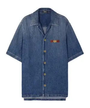 Versace Short-sleeved Denim Shirt