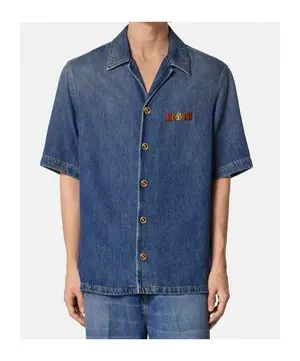 Versace Short-sleeved Denim Shirt