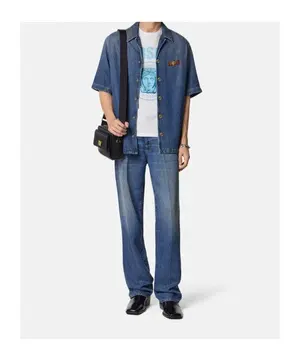 Versace Short-sleeved Denim Shirt