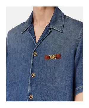 Versace Short-sleeved Denim Shirt