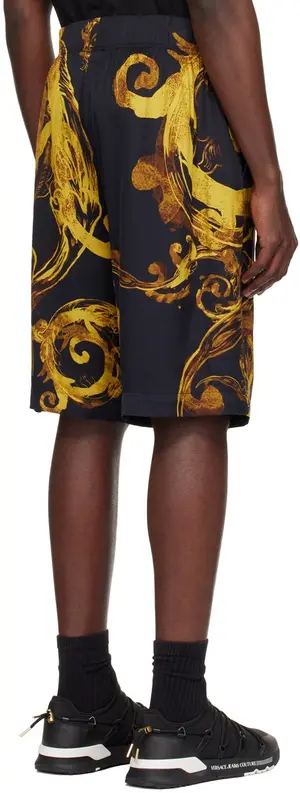 Versace Watercolour Print Knee-length Shorts - Black
