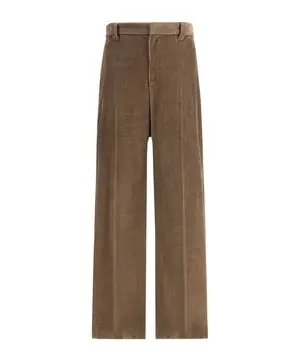 Brunello Cucinelli Monili Detailed Straight Leg Trousers - Brown