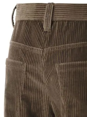 Brunello Cucinelli Monili Detailed Straight Leg Trousers - Brown