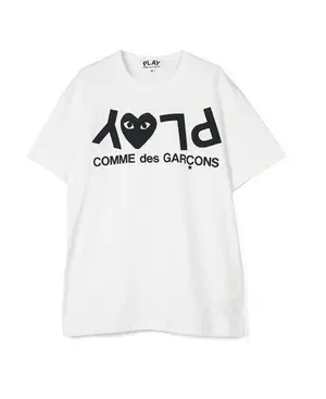 Play Comme Des Garcon Round-necked Logo T-shirt - White