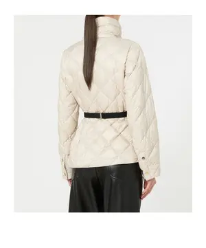 Max Mara Quilted Down Jacket With Belt - Sand-colored