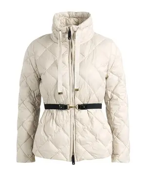 Max Mara Quilted Down Jacket With Belt - Sand