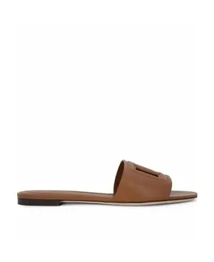 Dolce & Gabbana Millennials Logo Detailed Slides - Brown