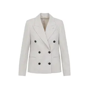 Brunello Cucinelli Double-breasted Blazer - White