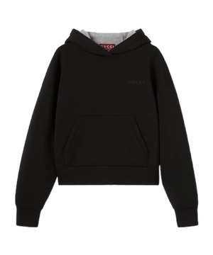 Gucci Gucci Viscose Jersey Hooded Sweatshirt Black