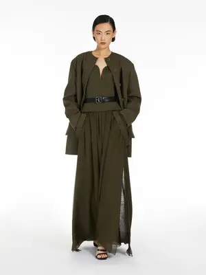 Max Mara Buckle Detailed Maxi Skirt - Green