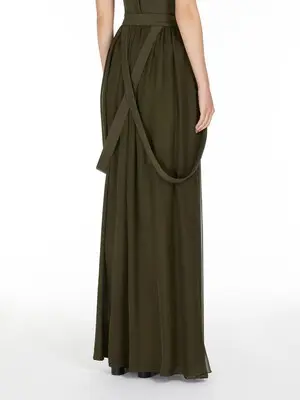 Max Mara Buckle Detailed Maxi Skirt - Green