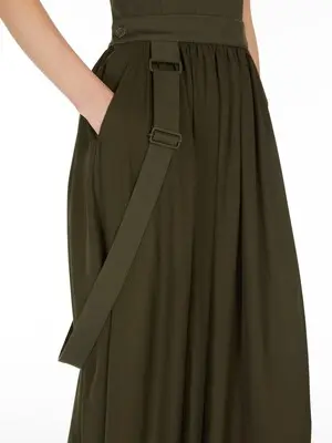 Max Mara Buckle Detailed Maxi Skirt - Green