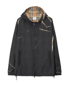 Burberry Sliced Check Hooded Jacket