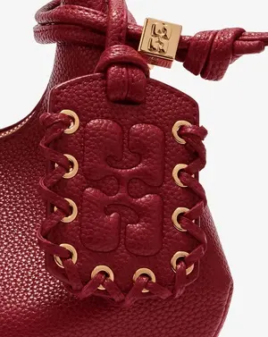 GANNI Grained Mini Hobo Bag - Red