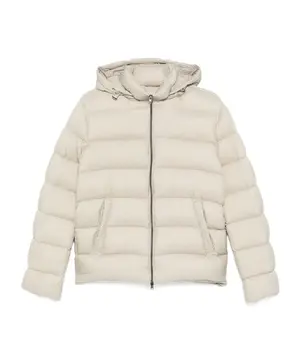 Herno Hooded Quilted Bomber Jacket - White