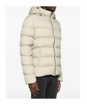 Herno Hooded Quilted Bomber Jacket - White