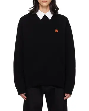 Kenzo Boke Flower Crewneck Knitted Jumper - Black
