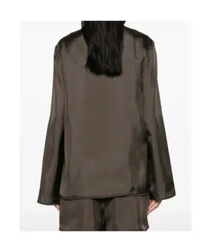 RÓHE Voluminous Peplum Top - Brown