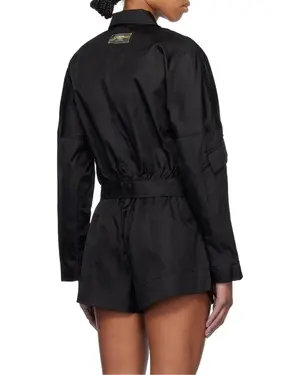 GANNI Cropped Jacket With Pockets And Logo Detail