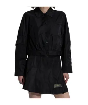 GANNI Cropped Jacket With Pockets And Logo Detail