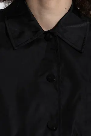 GANNI Cropped Jacket With Pockets And Logo Detail