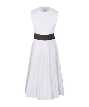 Tory Burch Sleeveless Pleated Dress With Zipper Closure