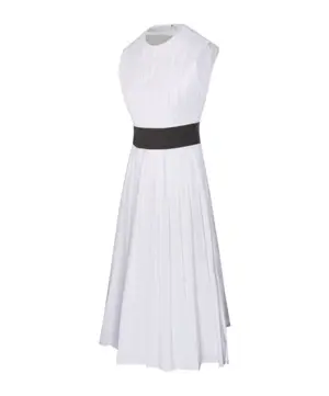 Tory Burch Sleeveless Pleated Dress With Zipper Closure