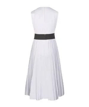 Tory Burch Sleeveless Pleated Dress With Zipper Closure