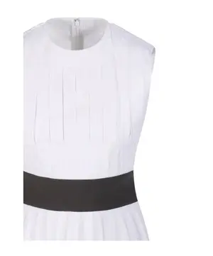 Tory Burch Sleeveless Pleated Dress With Zipper Closure
