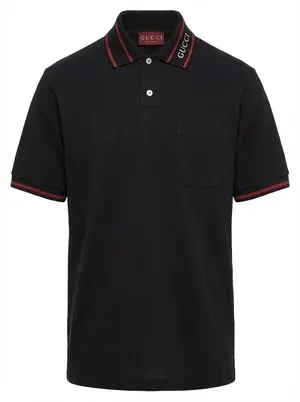 Gucci Logo Detailed Polo Shirt - Black