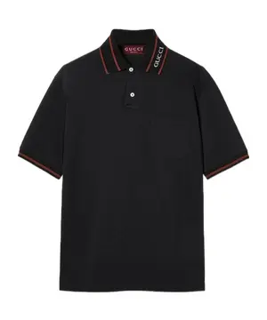Gucci Logo Detailed Polo Shirt - Black