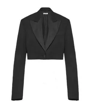 Miu Miu Cropped Grain De Poudre Jacket