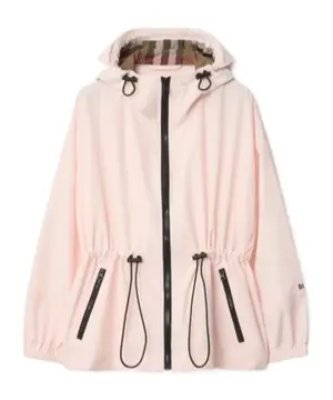 Burberry Lightweight Drawcord Jacket With Zip Closure - Shell Pink