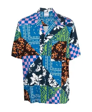 MARCELO BURLON COUNTY OF MILAN Short-sleeved Shirt - Blue