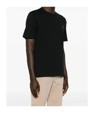Brunello Cucinelli Logo Printed Crewneck T-shirt - Black