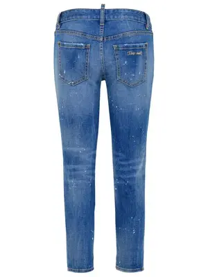 Dsquared2 Stone-washed Crop-leg Jeans - Blue