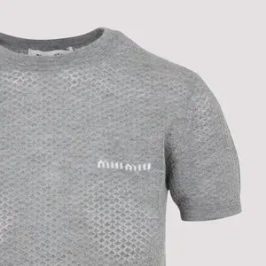 Miu Miu Cashmere Short Sleeve Sweater