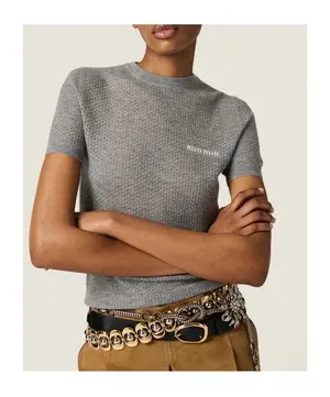 Miu Miu Cashmere Short Sleeve Sweater