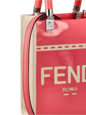 Fendi Logo Detailed Shopper Bag - Red