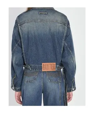 JEAN PAUL GAULTIER Distressed Denim Jacket With Logo Tag