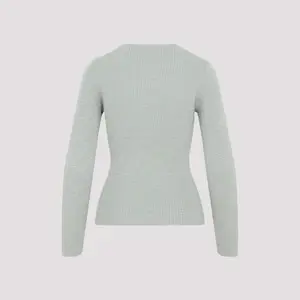 Theory Ribbed Knit V-neck Jumper - Gray