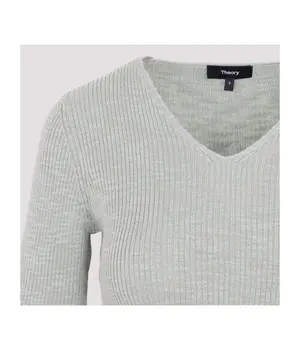 Theory Ribbed Knit V-neck Jumper
