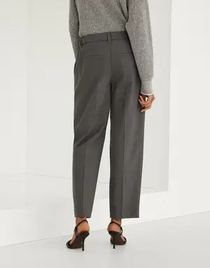 Brunello Cucinelli High-waist Pleated Wool Trousers - Medium Grey