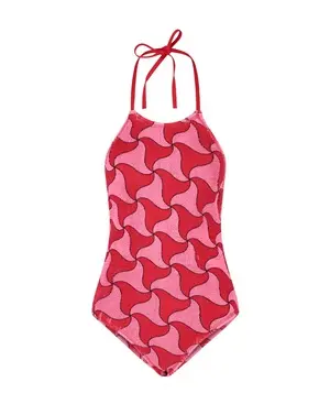 Bottega Veneta Crinkle Ghost Halterneck Swimsuit