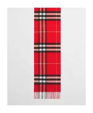 Burberry The Classic Checked Fringed Scarf - Red