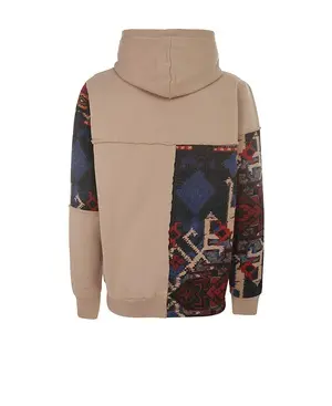 Balmain Beige Cotton Sweatshirt With Multicolor Patchwork Print