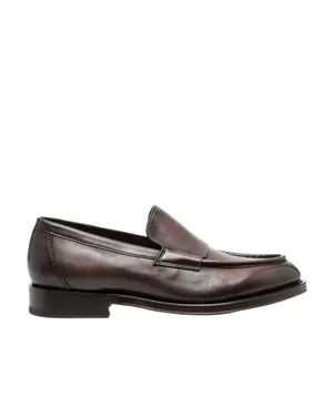 Santoni Tonal Stitched Slip-on Loafers